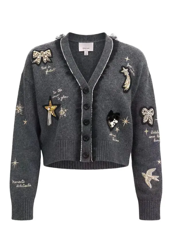 Cinq À Sept Holiday Doodles Cardigan - Grey