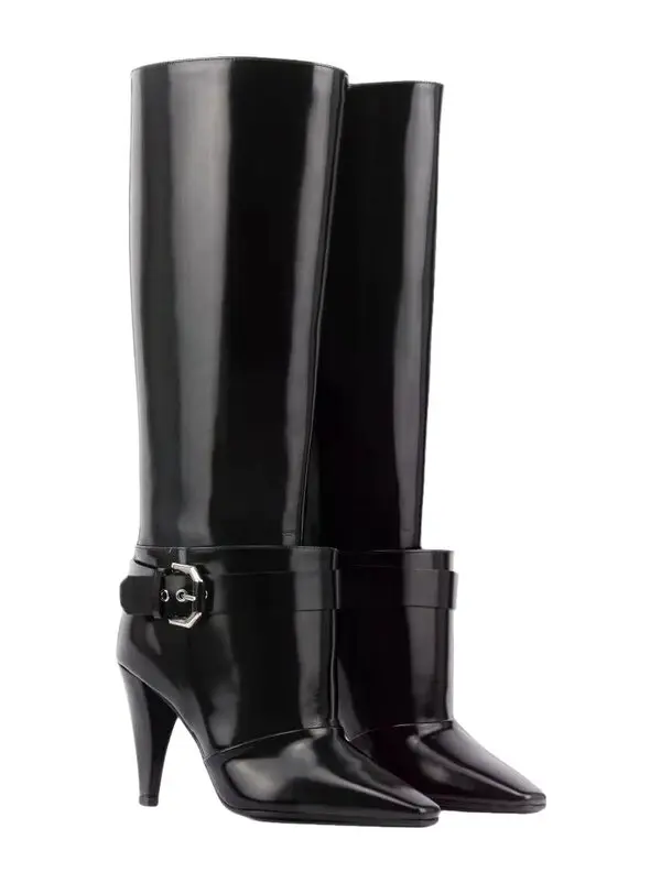 LANVIN Buckle-detail Knee-high Boots - Black