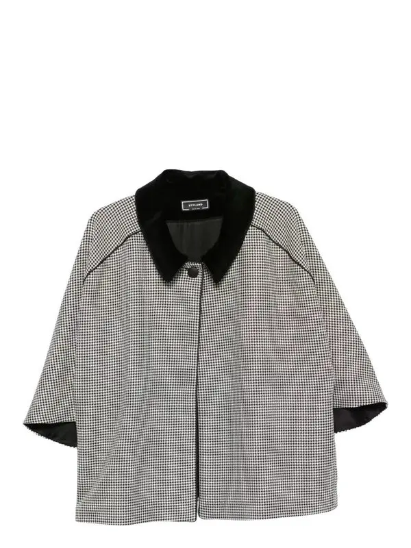 STYLAND Houndstooth-pattern Coat - Neutrals