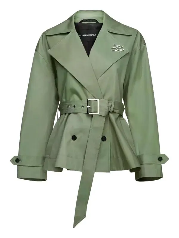 Karl Lagerfeld Short Trench Jacket - Green
