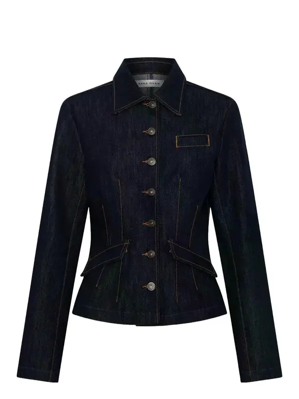 Anna Quan Hepworth Contrast-stitch Denim Jacket - Blue