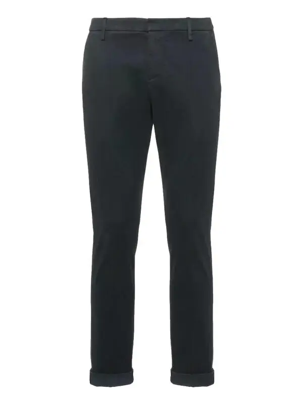 DONDUP Logo-plaque Turn-up Trousers - Grey