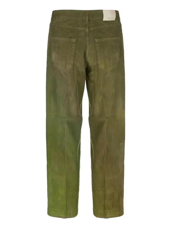 BE ABLE Pleated Corduroy Straight-leg Trousers - Green