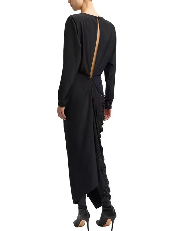 16Arlington Idina Embroidered Midi Dress - Black