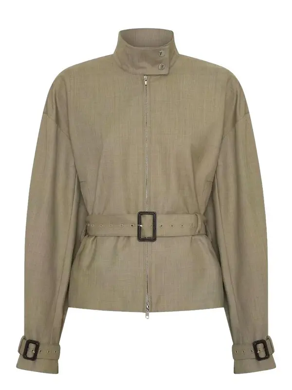 Anna Quan Zaha Belted Bomber Jacket - Neutrals