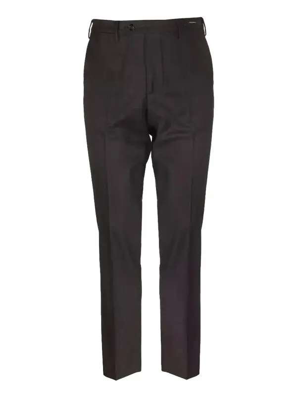 MICHAEL COAL Pressed-crease Tailored Trousers - Black