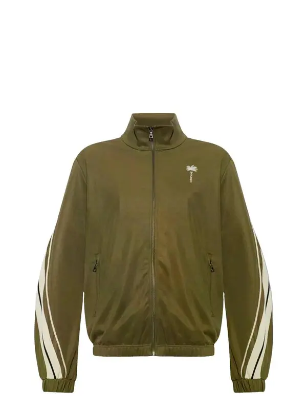 Palm Angels Palm Tree Striped Track Jacket - Green
