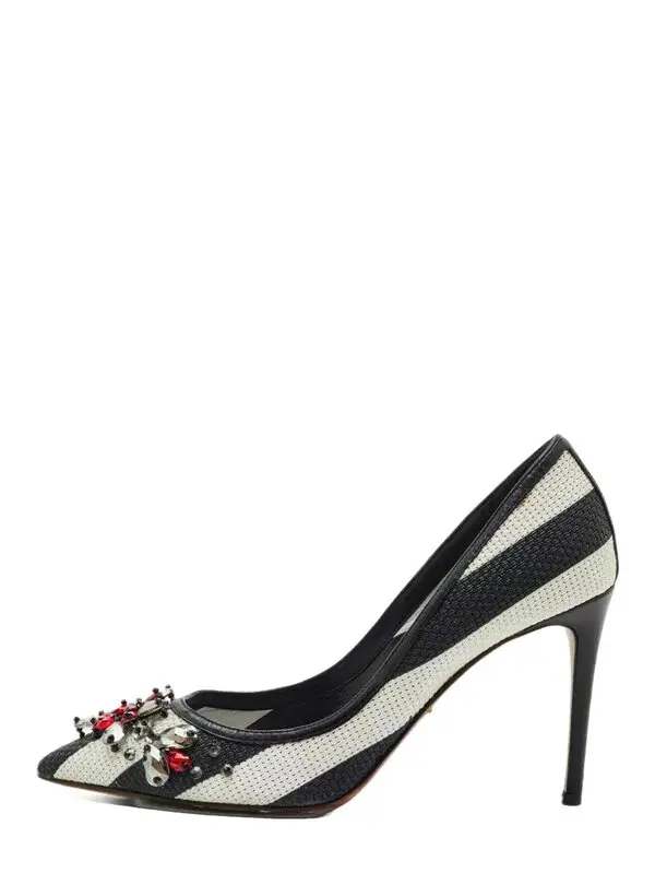 Dolce & Gabbana Jewel-brooch Pointed-toe Pumps - Black