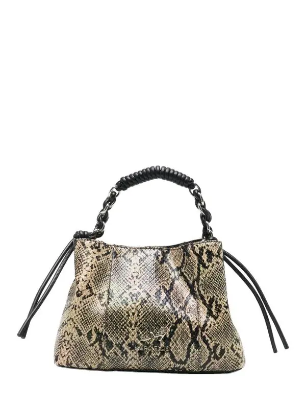MARC ELLIS Myranda Snake-effect Braided-handle Tote Bag - Neutrals