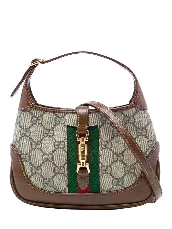 Gucci 2016-2026 Mini Gg Supreme Web Jackie 1961 Crossbody Bag - Neutrals