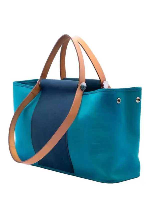 Hermès 2013 Bicolor Toile Cabag Elan Pm Satchel - Blue