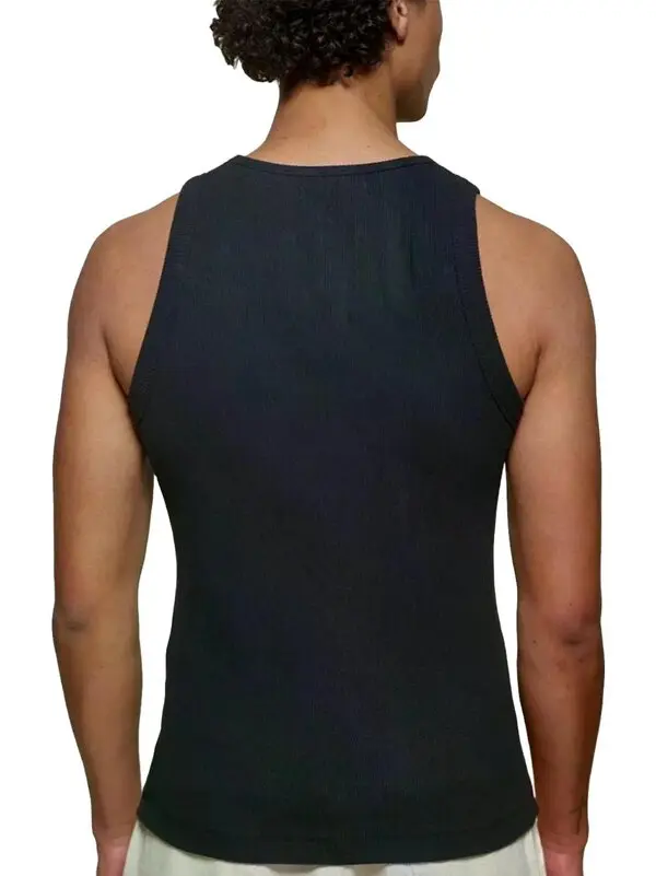 MERZ B. SCHWANEN Ribbed Cotton Tank Top - Black