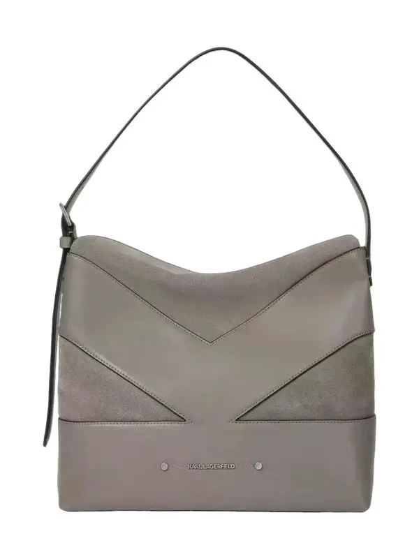 Karl Lagerfeld K/koncept Suede-panelled Shoulder Bag - Grey