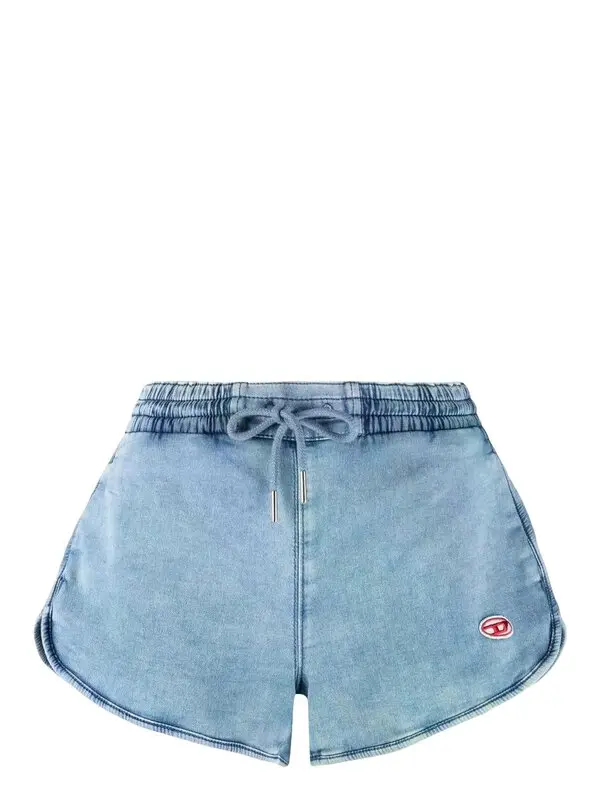 DIESEL® Logo Patch Drawstring Shorts - Blue