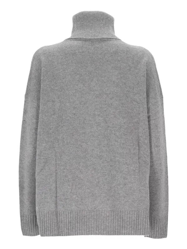 EMMA E GAIA Roll-neck Drop-shoulder Sweater - Grey