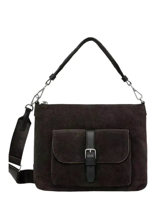 Marc O'polo Caren Buckle-detail Suede Shoulder Bag - Brown