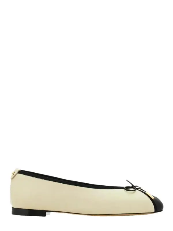 FERRAGAMO Ballet Flat With Bow Detail - Neutrals