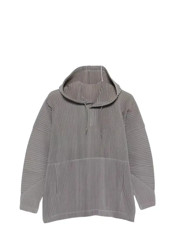 Issey Miyake Pleated Hoodie - Grey