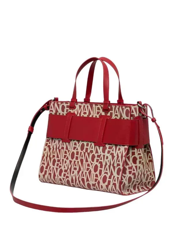 Armani Exchange Logo-print Panelled Tote Bag - Red