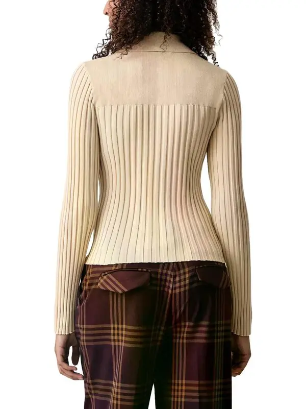 Lola Casademunt Ribbed-knit Zip-up Cardigan - Neutrals