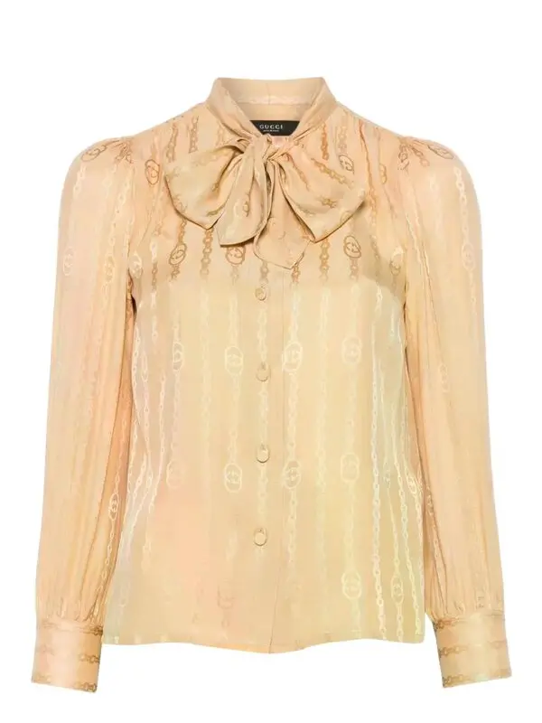 Gucci Interlocking G Chain Jacquard Shirt - Neutrals