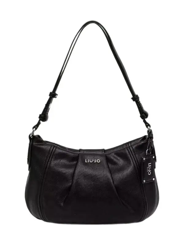 Liu Jo Logo-plaque Pebbled Shoulder Bag - Black