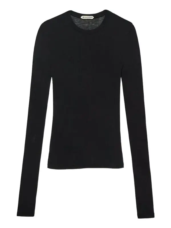 JW Anderson Ribbed-knit Long-sleeve T-shirt - Black