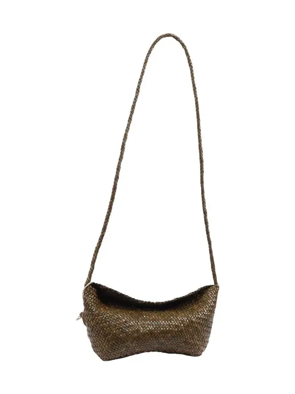 Dragon Diffusion Corsina Hand-woven Leather Mini Crossbody Bag - Green