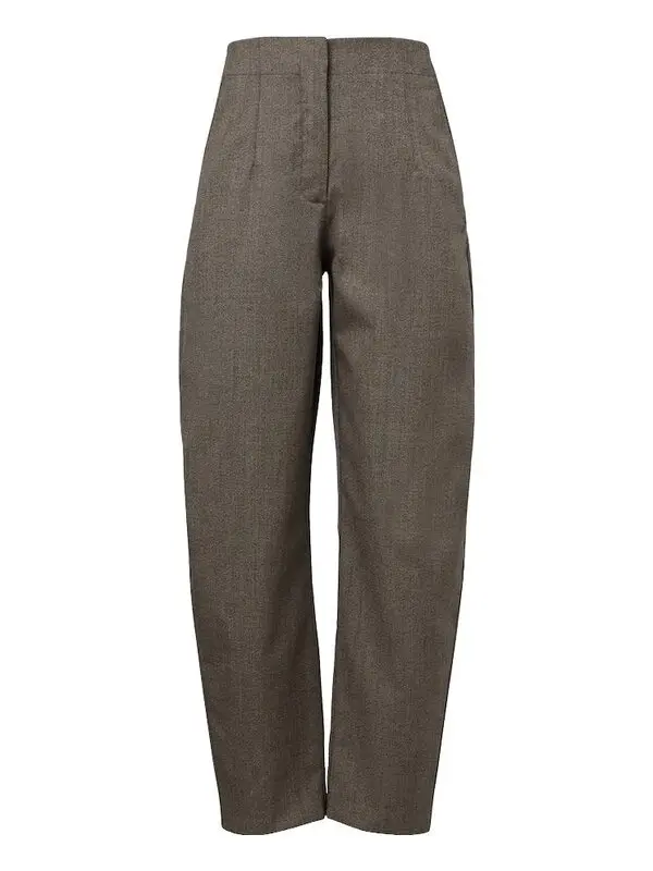 Jacquemus Citta Cotton Barrel-leg Pants - Brown