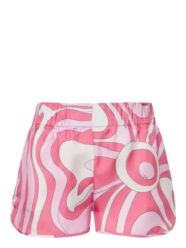 Emilio Pucci Marmo Silk Twill Shorts - Pink