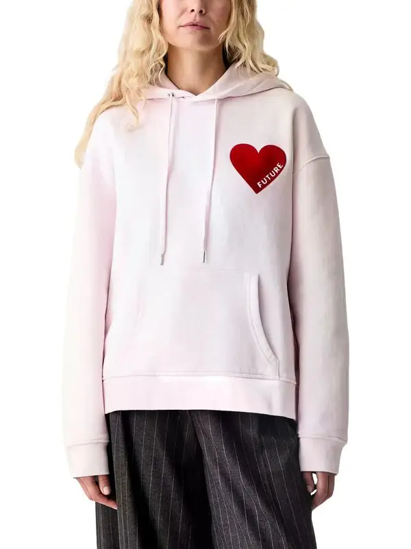 From Future Heart-patch Hoodie - Pink