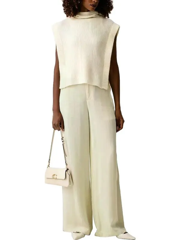 Patrizia Pepe Ribbed-knit Sleeveless Sweater - Neutrals
