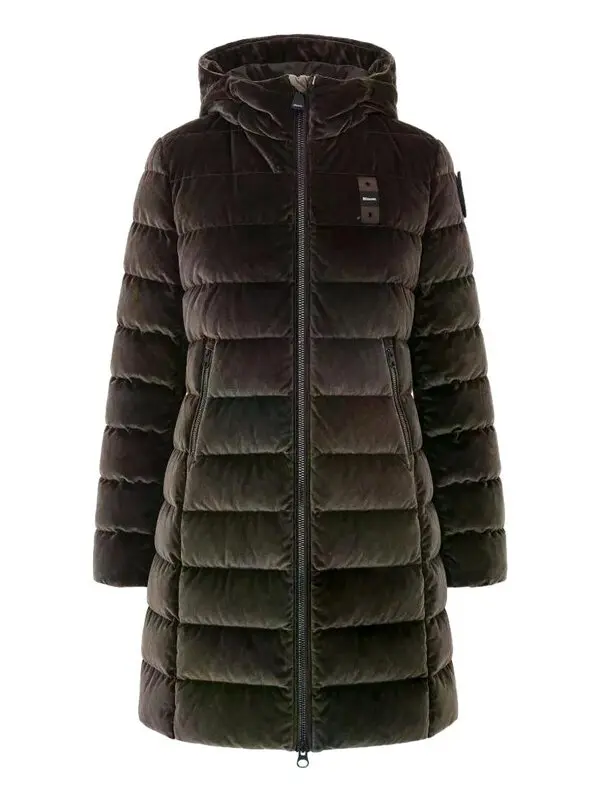 BLAUER. Quilted Hooded Coat - Brown