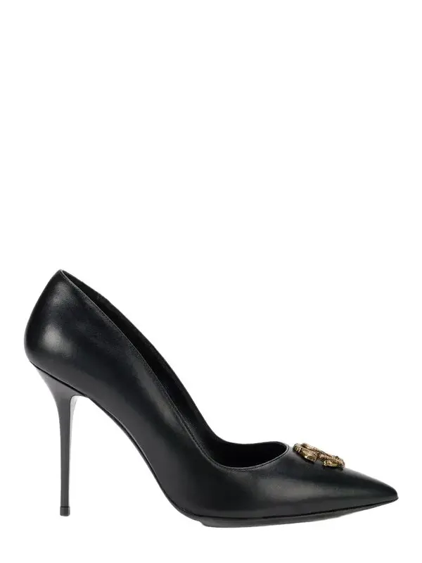 Roberto Cavalli Rc Monogram Leather Pumps - Black