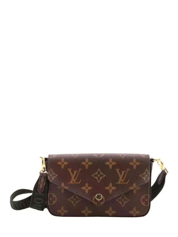 LOUIS VUITTON Felicie Strap & Go Handbag Monogram Canvas Crossbody Bag - Espresso
