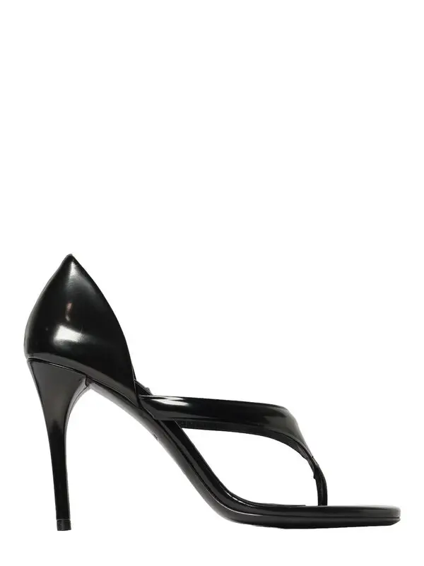 Alaïa Calfskin Leather Thong Mule Sandals With High Stiletto Heel - Black