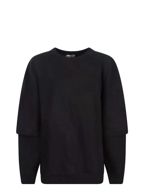 SECONDA BASE Luna Layered-sleeve Sweatshirt - Black