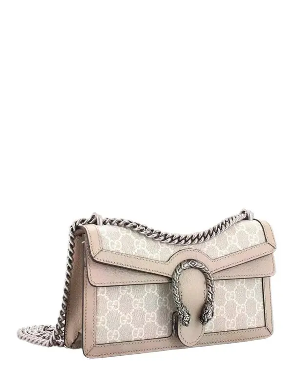Gucci Dionysus Bag Gg Coated Canvas With Leather Small Shoulder Bag - Neutrals