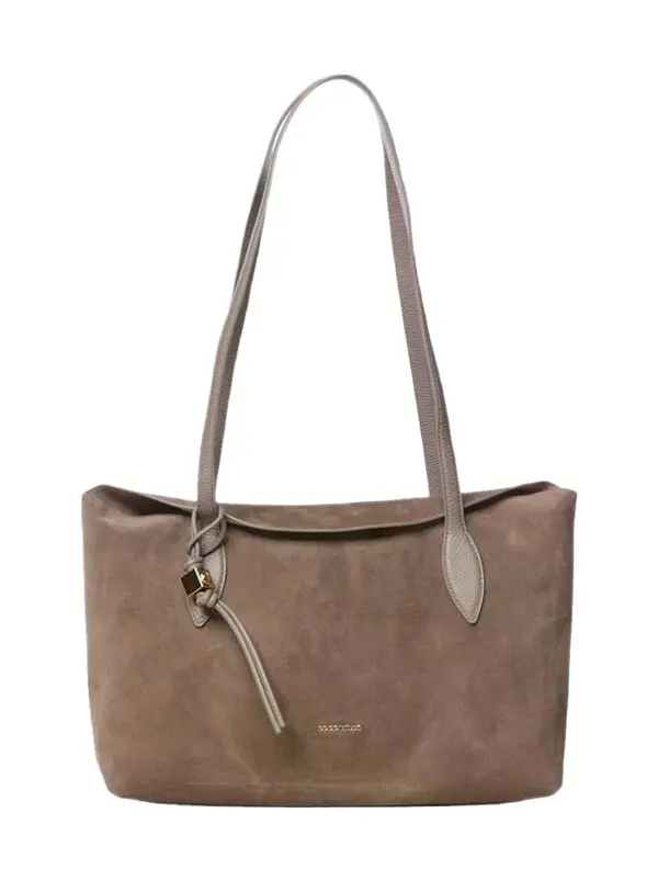 COCCINELLE Suede Logo-detail Shoulder Bag - Brown