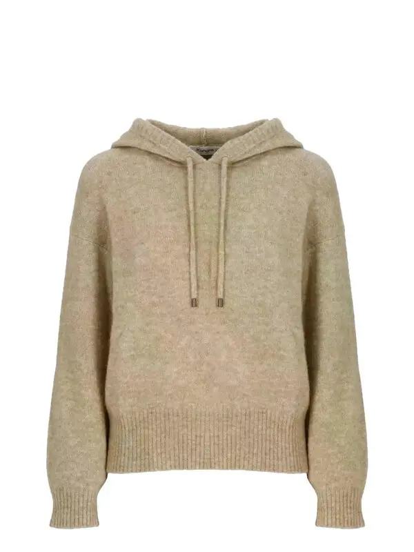 KANGRA Drawstring Knit Hoodie - Neutrals
