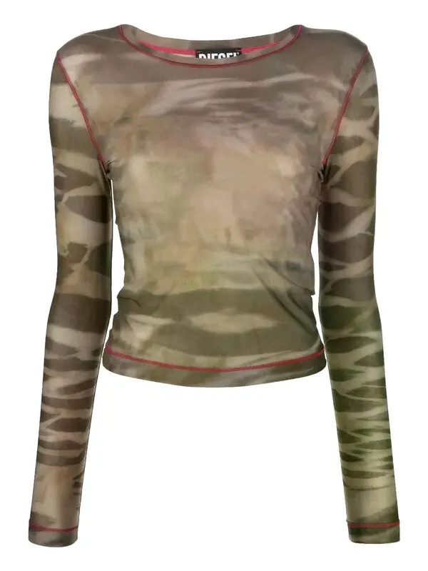 DIESEL® Tie-dye Long-sleeve Top - Brown