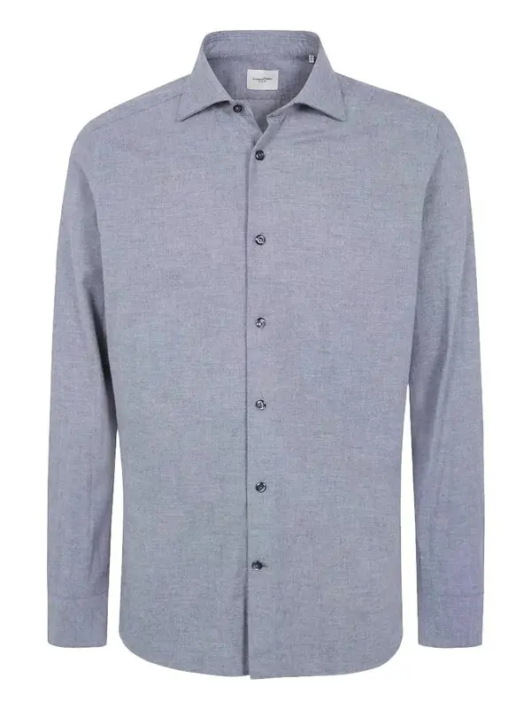 TINTORIA MATTEI 954 Spread-collar Button-up Shirt - Blue