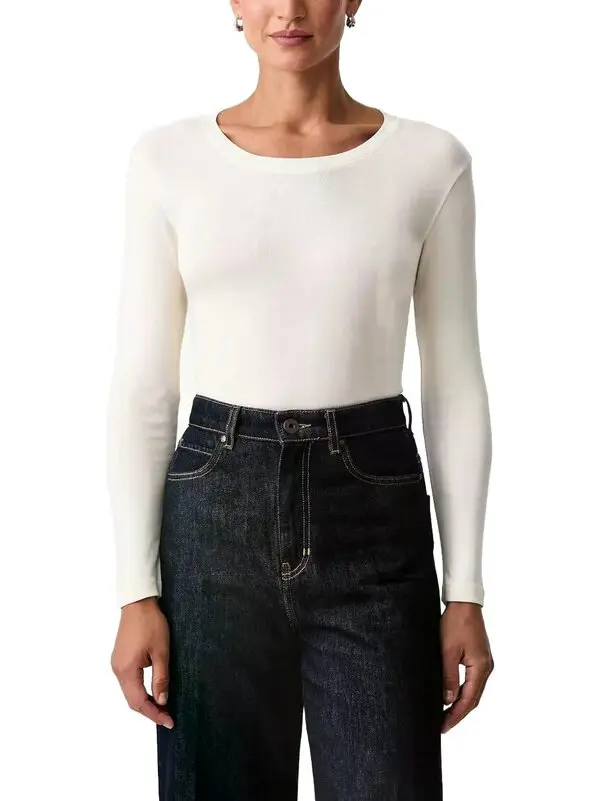 MOS MOSH Mmmali Ribbed Long-sleeve T-shirt - Neutrals