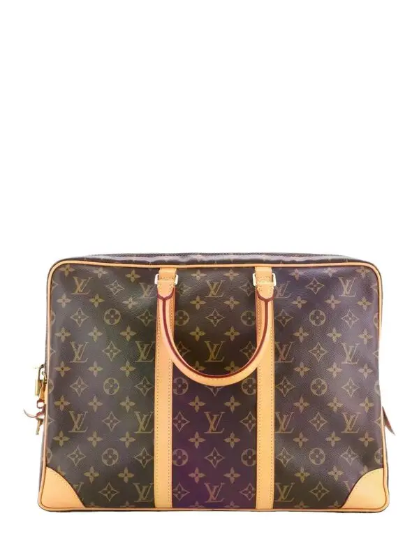 LOUIS VUITTON Porte-documents Voyage Briefcase Monogram Canvas Business Bag - Brown