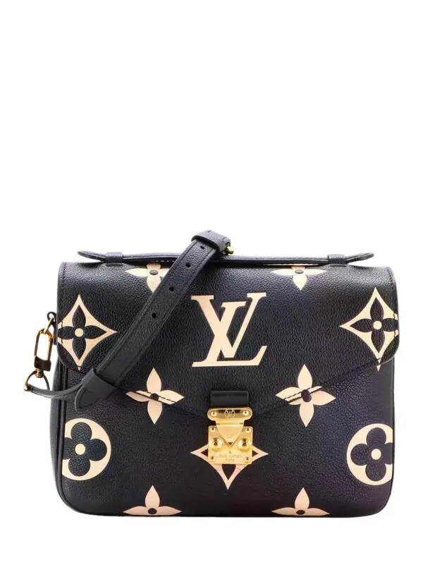 LOUIS VUITTON Pochette Metis Bicolor Monogram Empreinte Giant Crossbody Bag - Black