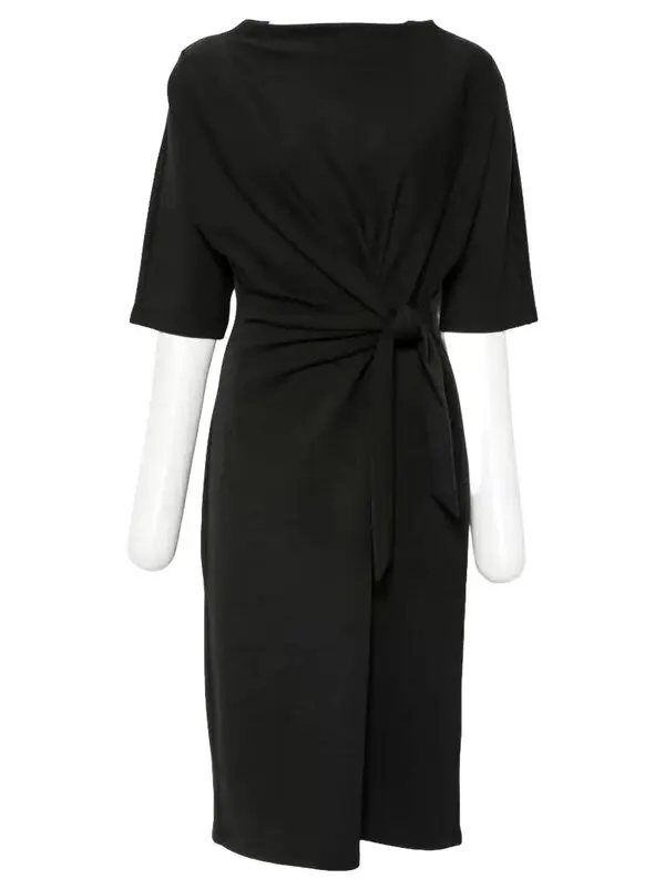 BETTY BARCLAY Knot-detail Short-sleeve Midi Dress - Black
