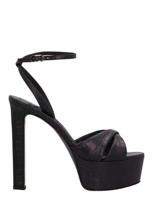 LE SILLA Odette Croc-effect Platform Sandals - Black