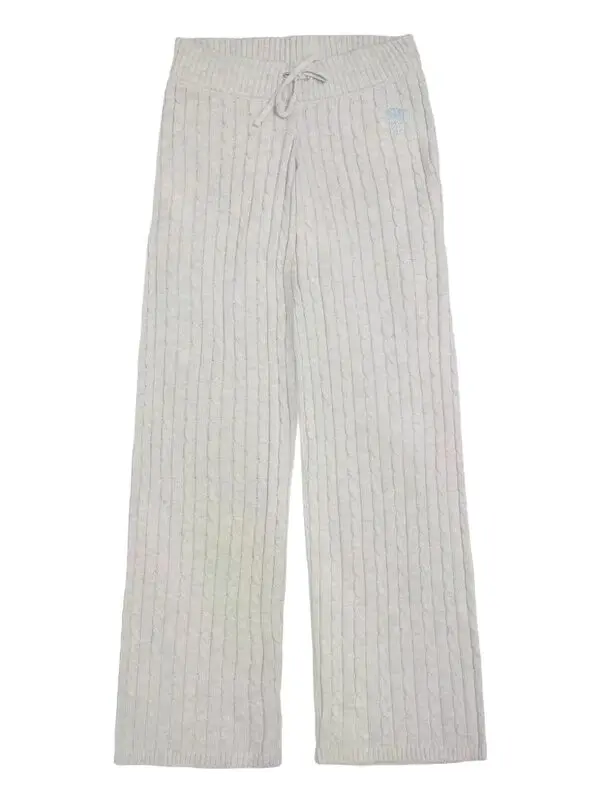 Juicy Couture Cable-knit Straight-leg Trousers - Neutrals
