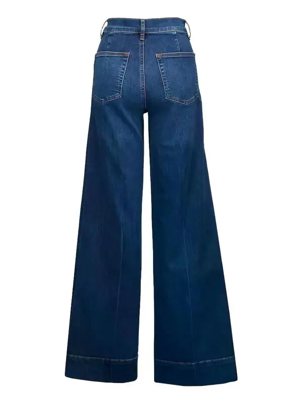 FRAME Le Slice Slim Patch-pocket Wide-leg Jeans - Blue