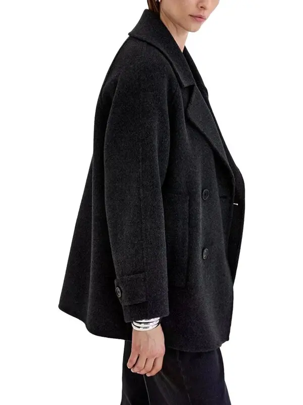 BIANCALANCIA Double-breasted Notched-lapel Coat - Grey